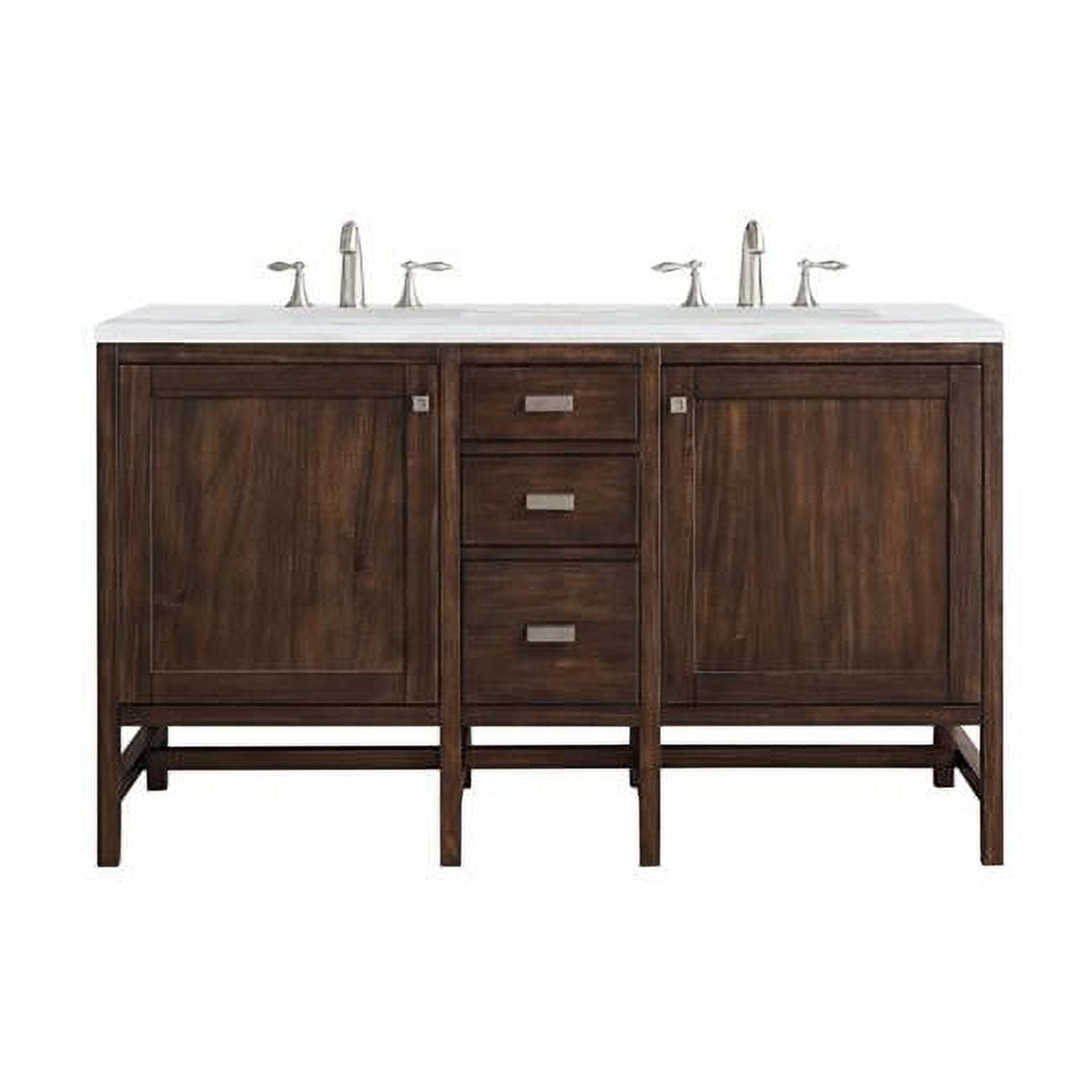 60 in. Addison Double Vanity Cabinet with 3 CM Arctic Fall Solid ...