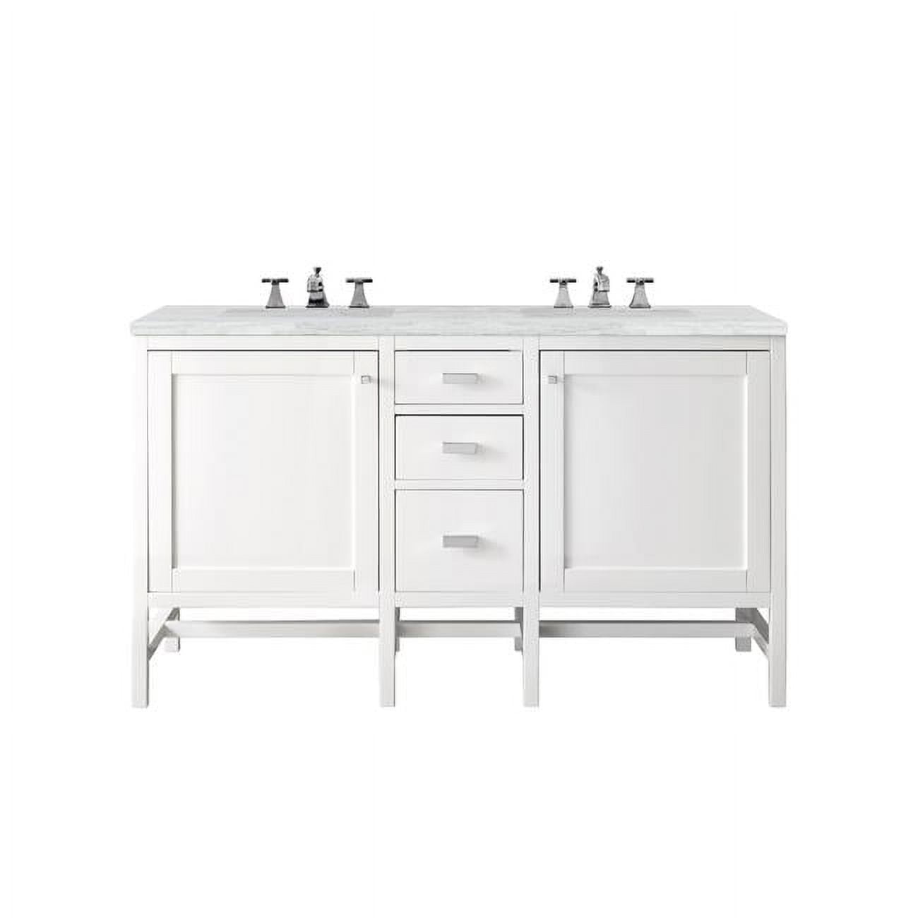 60 in. Addison Double Vanity Cabinet with 3 cm Arctic Fall Solid ...