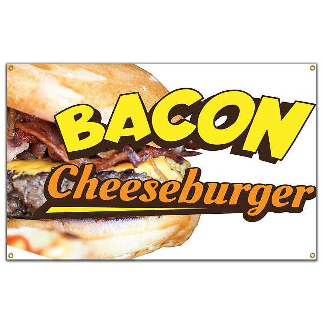 60 in. Bacon Cheeseburger Banner with Concession Stand Food Truck ...