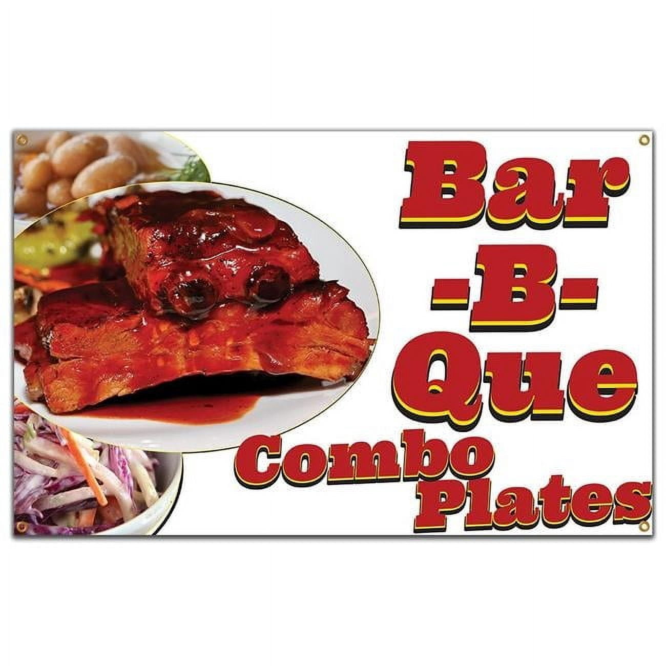 60 in. Bar-B-Que Combo Plates Banner with Concession Stand Food Truck ...