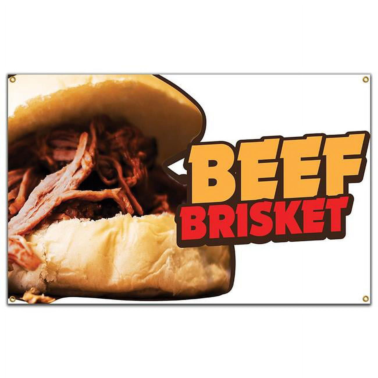 60 in. Beef Brisket Banner with Concession Stand Food Truck Single ...