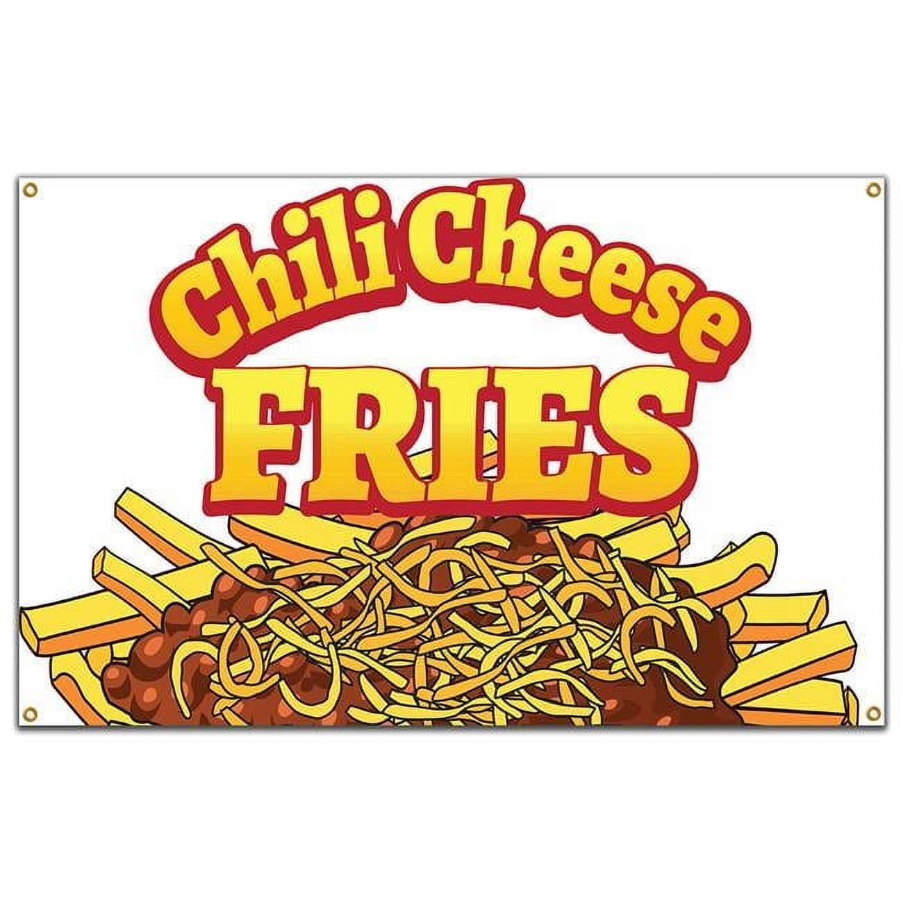 60 in. Concession Stand Food Truck Single Sided Banner - Chili Cheese ...