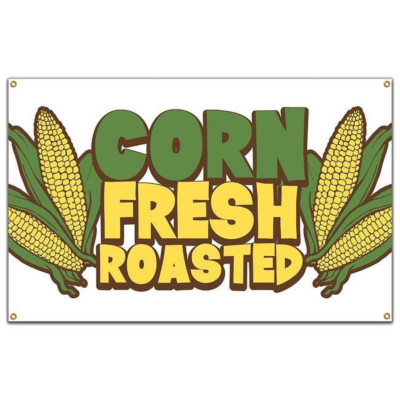 60 in. Concession Stand Food Truck Single Sided Banner - Corn Fresh ...