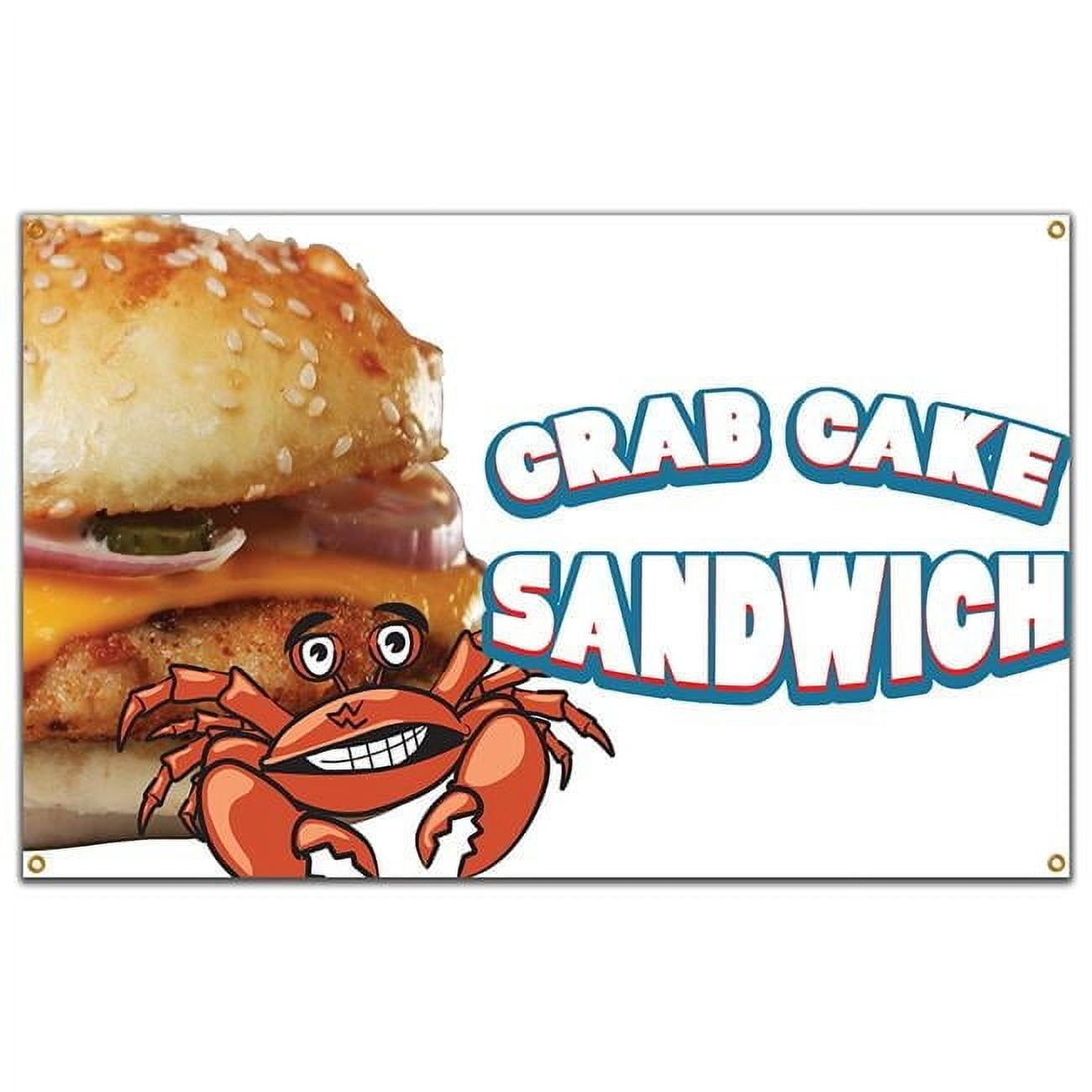 60 in. Concession Stand Food Truck Single Sided Banner - Crab Cake ...