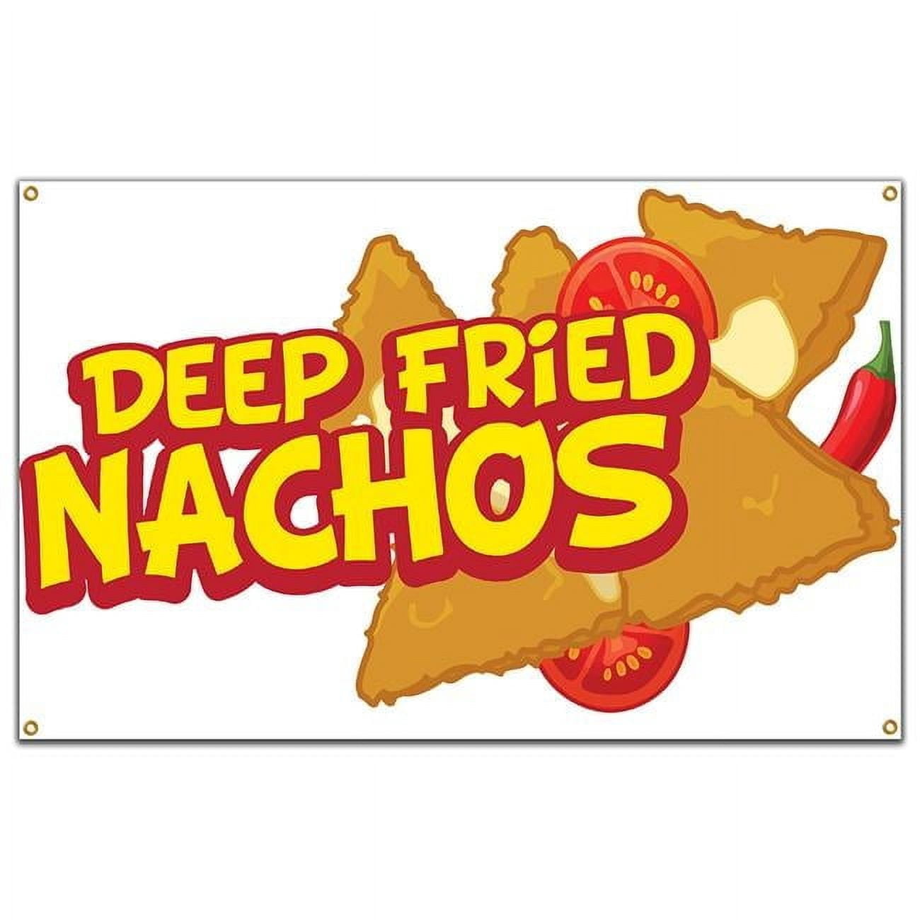 60 in. Concession Stand Food Truck Single Sided Banner - Deep Fried ...