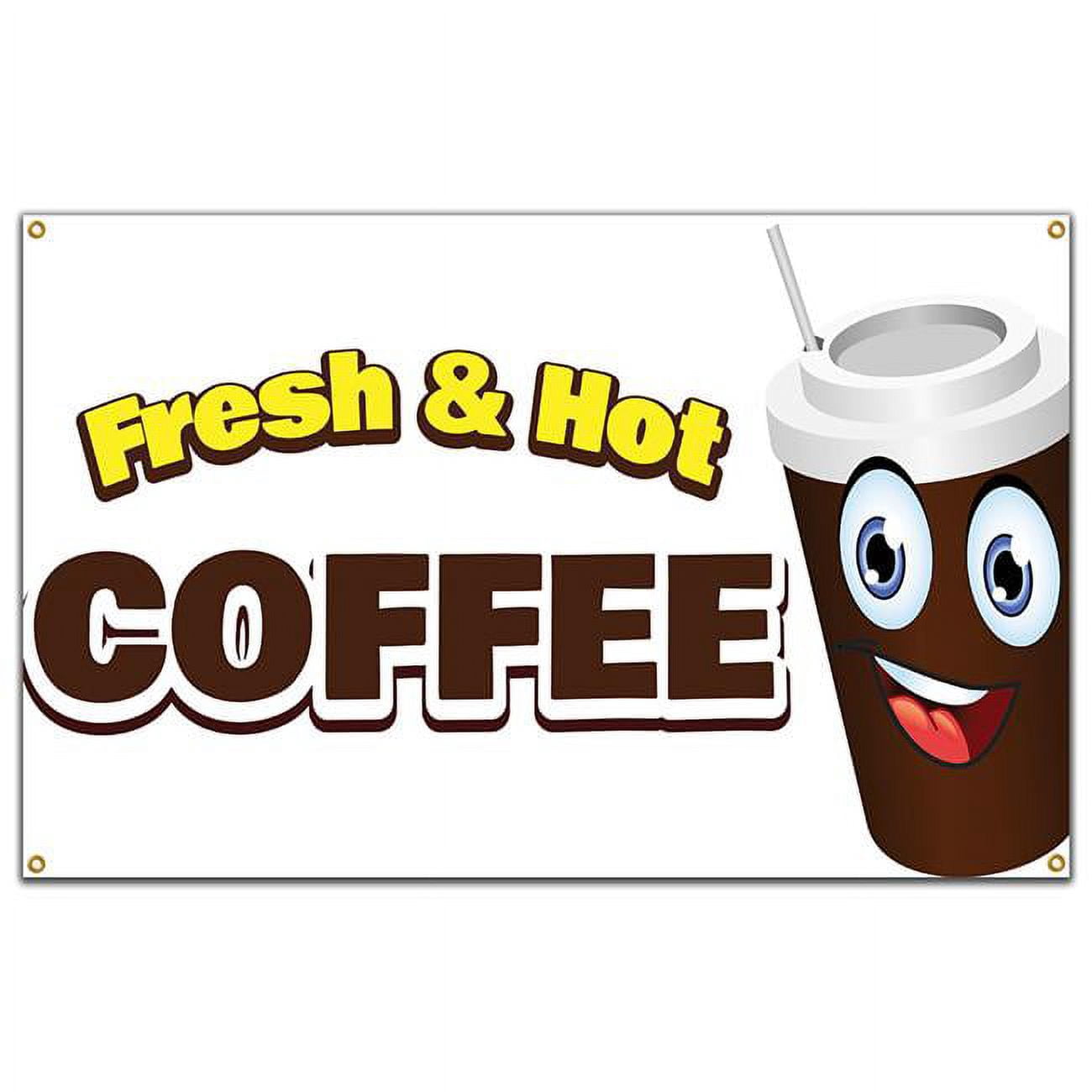 60 in. Concession Stand Food Truck Single Sided Banner - Fresh & Hot ...