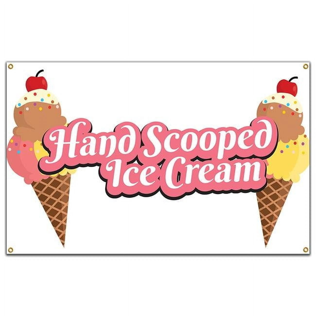 60 in. Concession Stand Food Truck Single Sided Banner - Hand Scooped ...