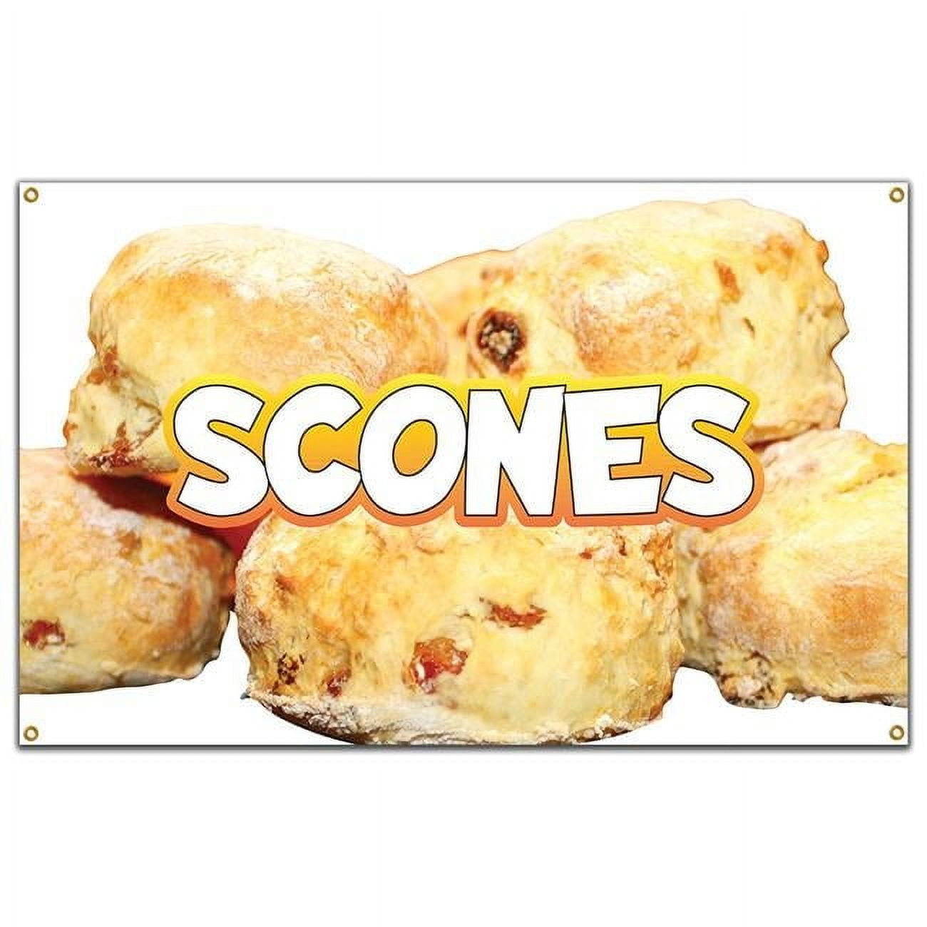 60 in. Concession Stand Food Truck Single Sided Banner - Scones 2 ...