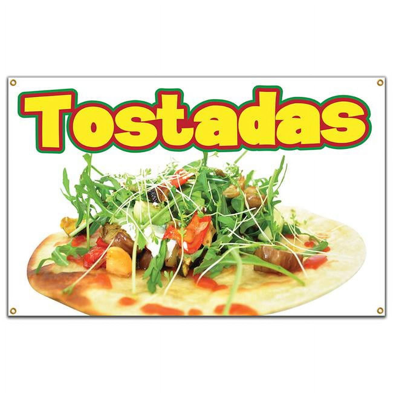 60 in. Concession Stand Food Truck Single Sided Banner - Tostadas ...