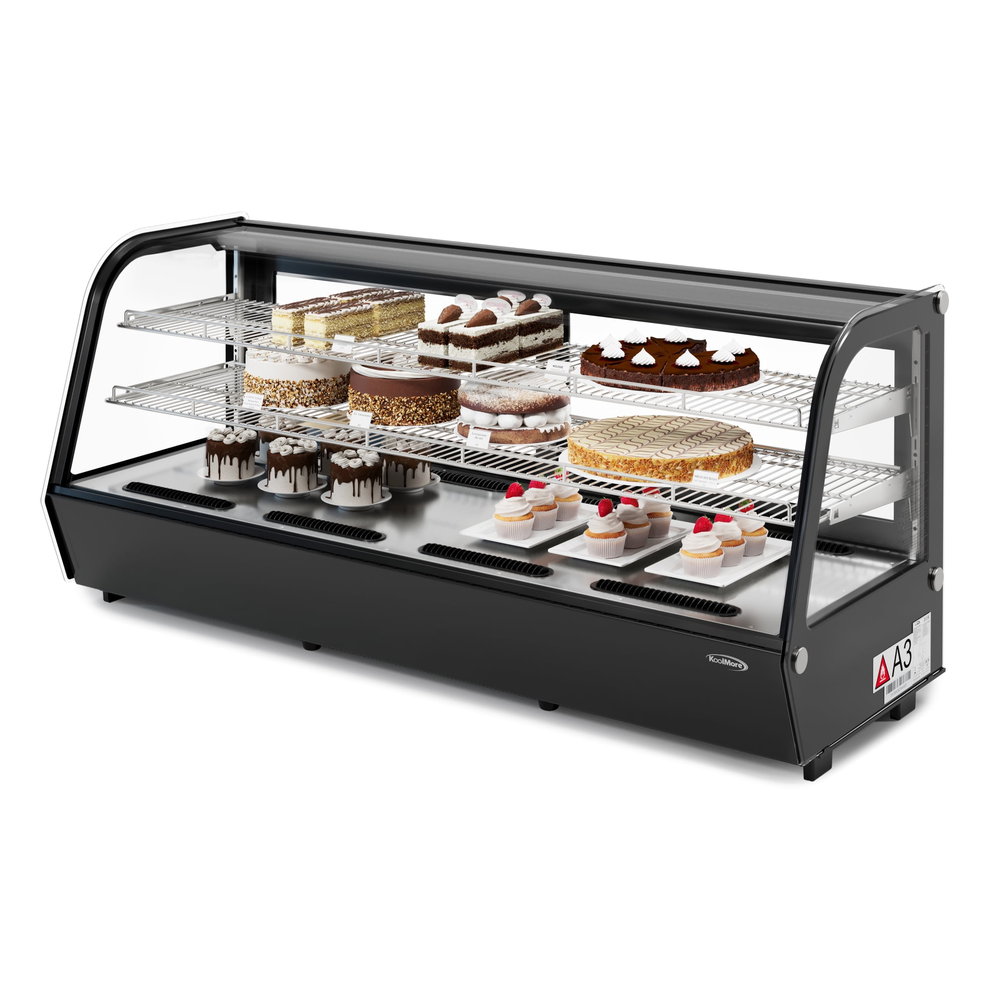 60 in. Countertop Bakery Display Fridge, Kitchen Appliance in Black, 8 ...
