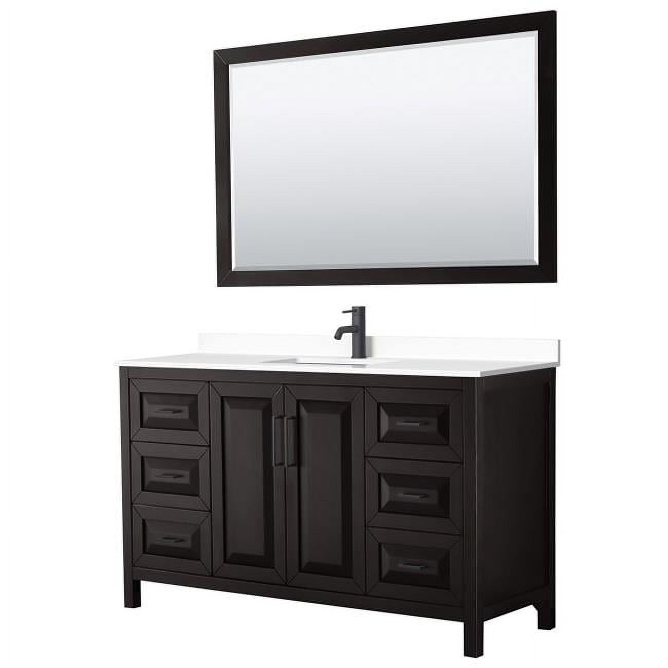 60 in. Daria Single Bathroom Vanity with White Cultured Marble ...