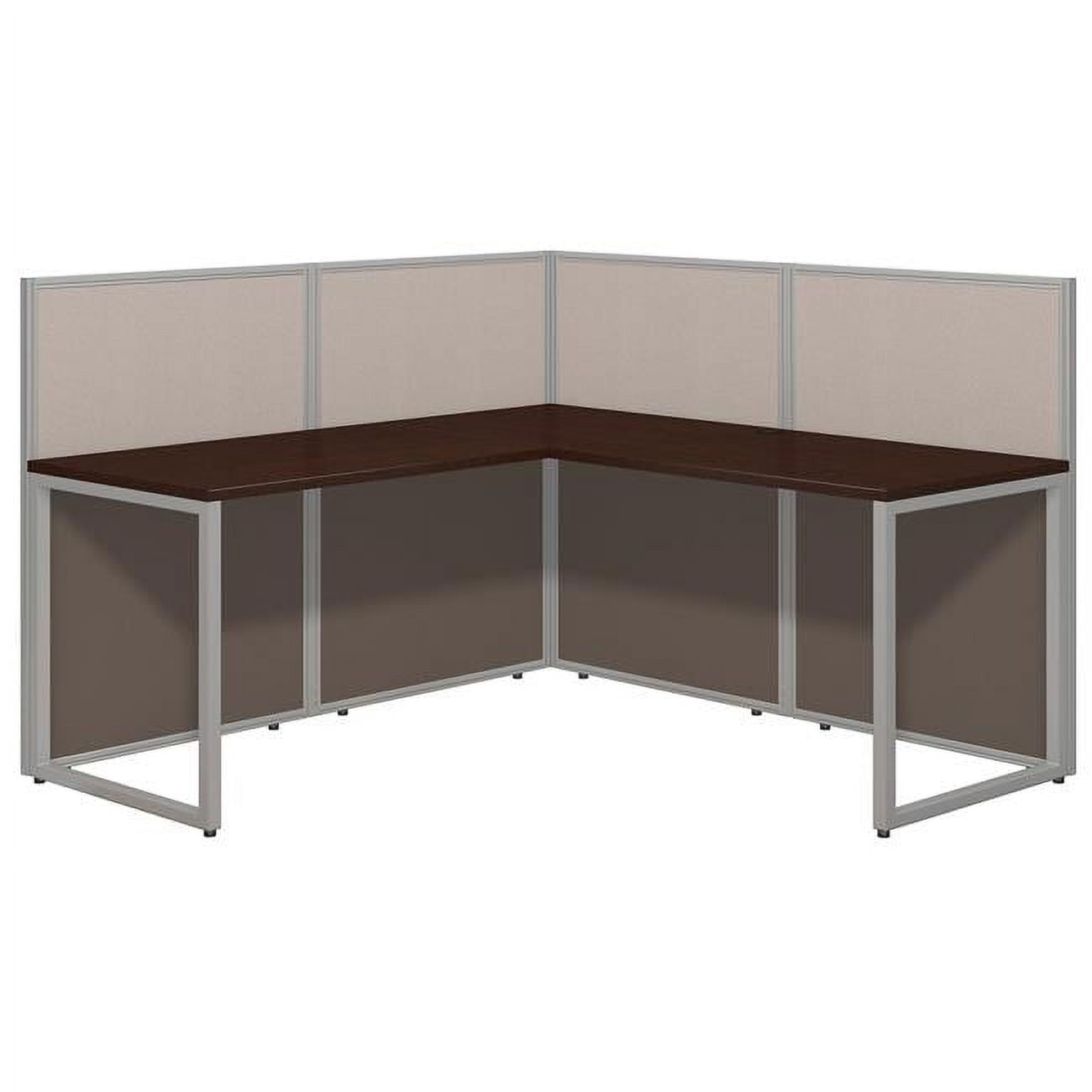 60 in. Easy Office L- Shaped Open Office Desk - Mocha Cherry - Walmart.com