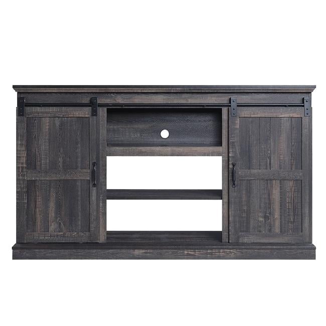 60 in. Myrtle TV Stand with 2 Sliding Doors, Heavy Brown - Walmart.com