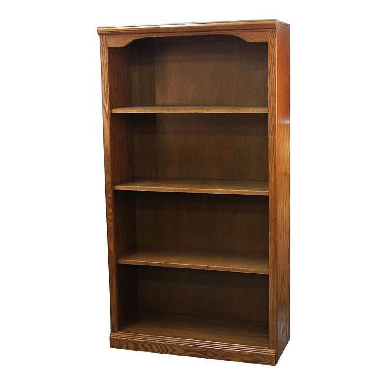 60 in. Oak Open Bookcase with Plain Base, Classic Bourbon - Walmart.com