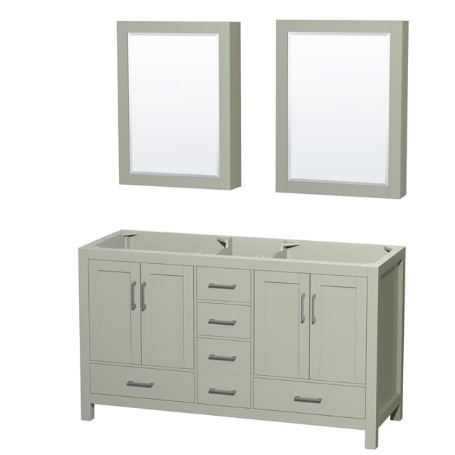 60 in. Sheffield Double Bathroom Vanity, No Countertop, No Sinks ...