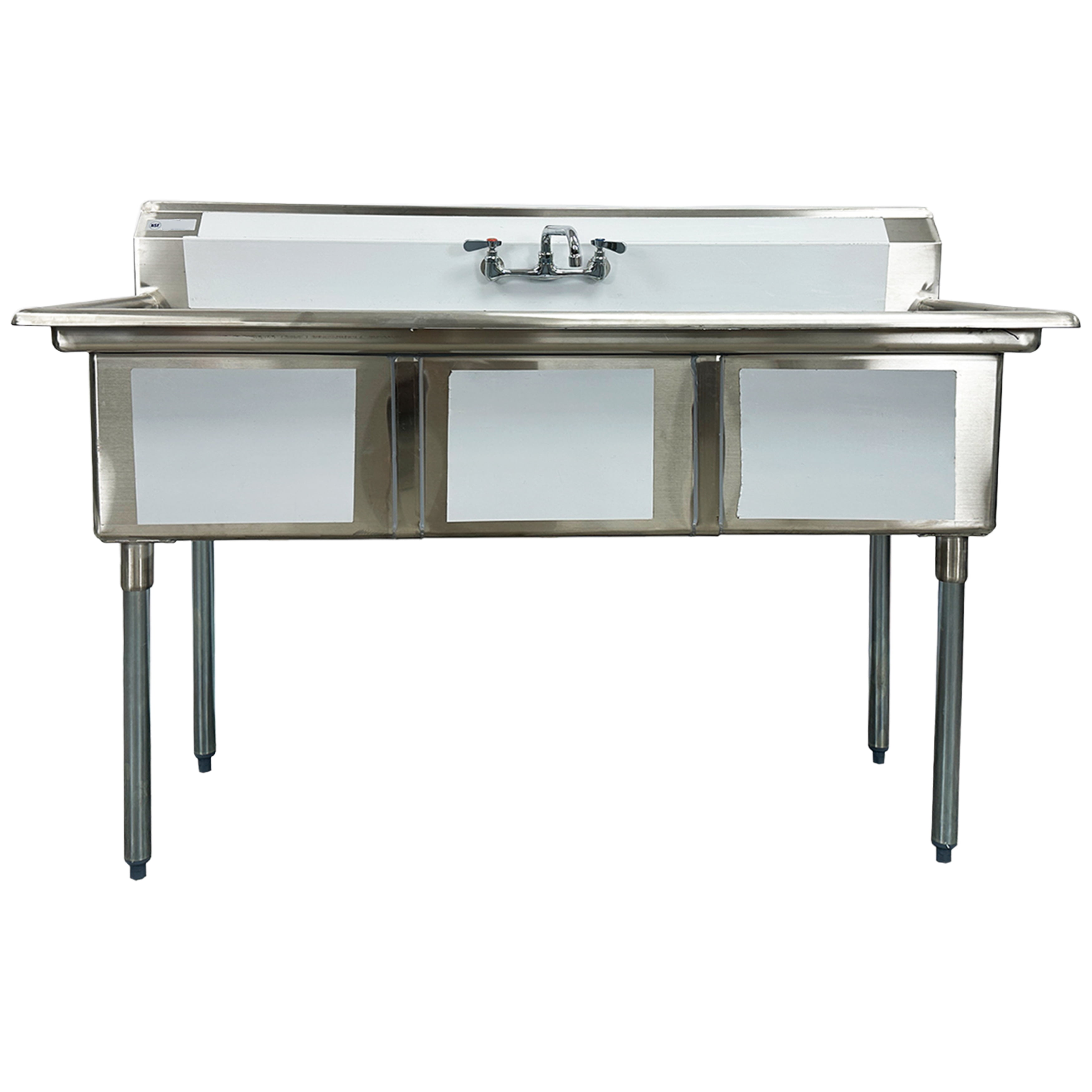 60 in. Three Bowl Sink Commercial Sink 3 Compartment Kitchen Sink NSF ...
