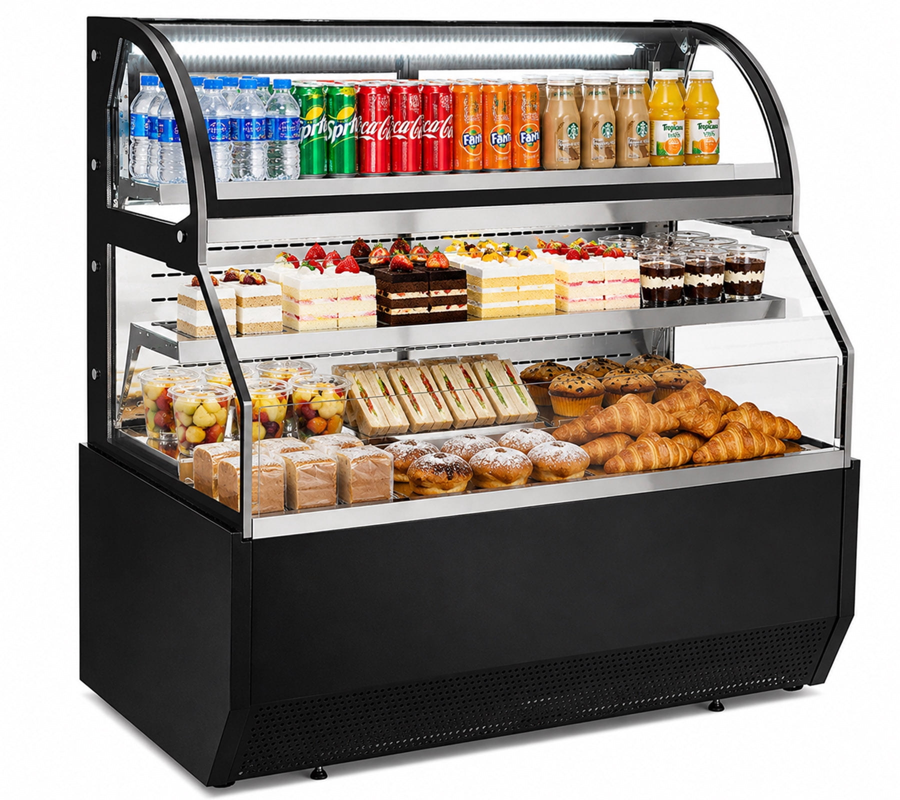 60 in.W 19.9 Cu. Ft. Double Deck Open Air Refrigerated Bakery Display ...