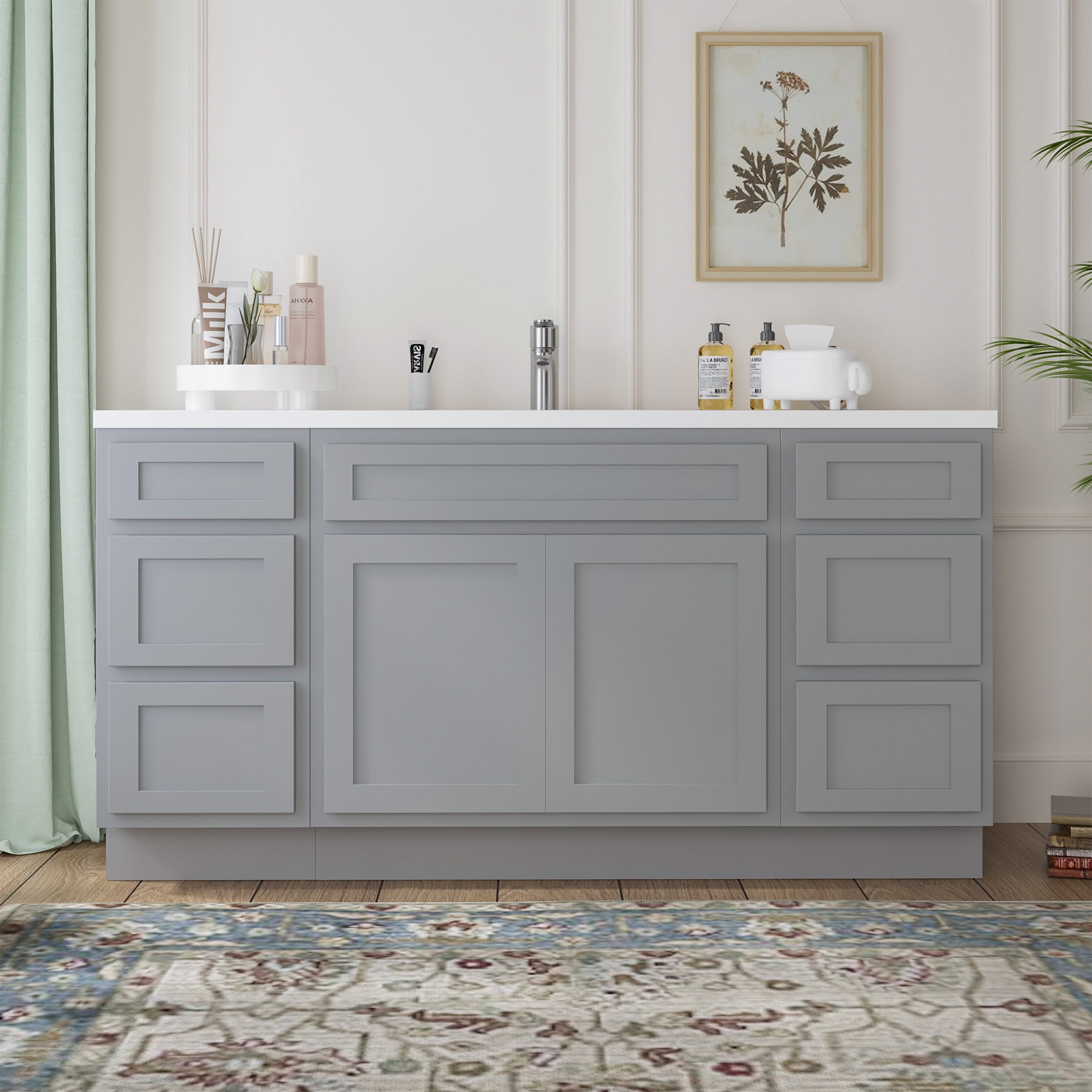60 in. W x 21 in. D x 32.5 in. H Bath Vanity Cabinet without Top in ...