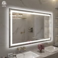 60 in.W x 36 in. H Large Rectangular Framed Anti-Fog LED Light Wall ...