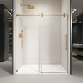 60 in. W x 76 in. H Single Sliding Frameless Shower Enclosure With ...