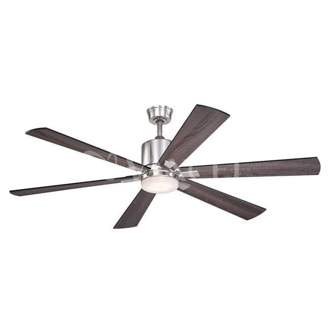 60 in. Wheelock LED Ceiling Fan, Satin Nickel - Walmart.com