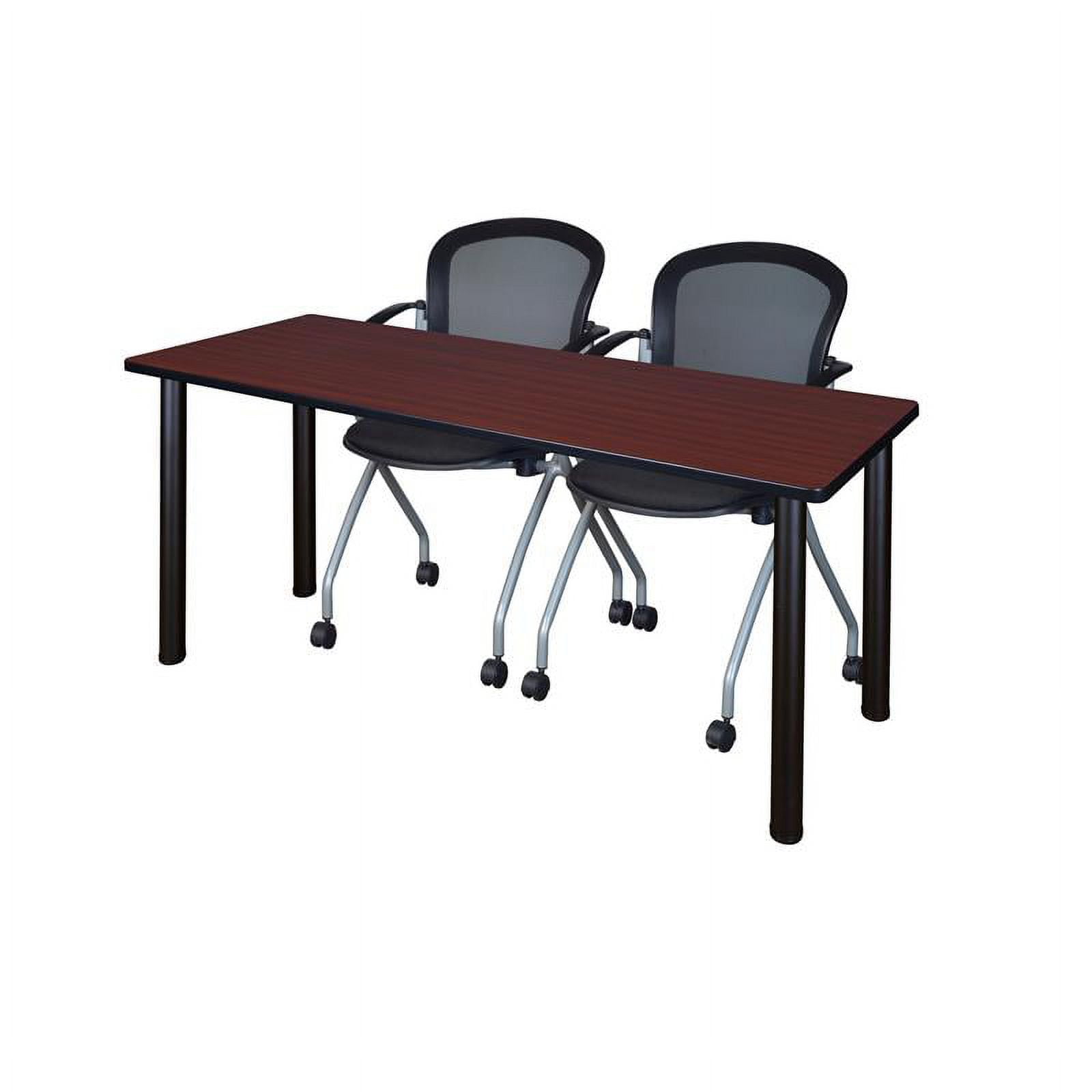 60 in. x 24 in. Kee Training Table- Mahogany/Black and 2 Cadence ...