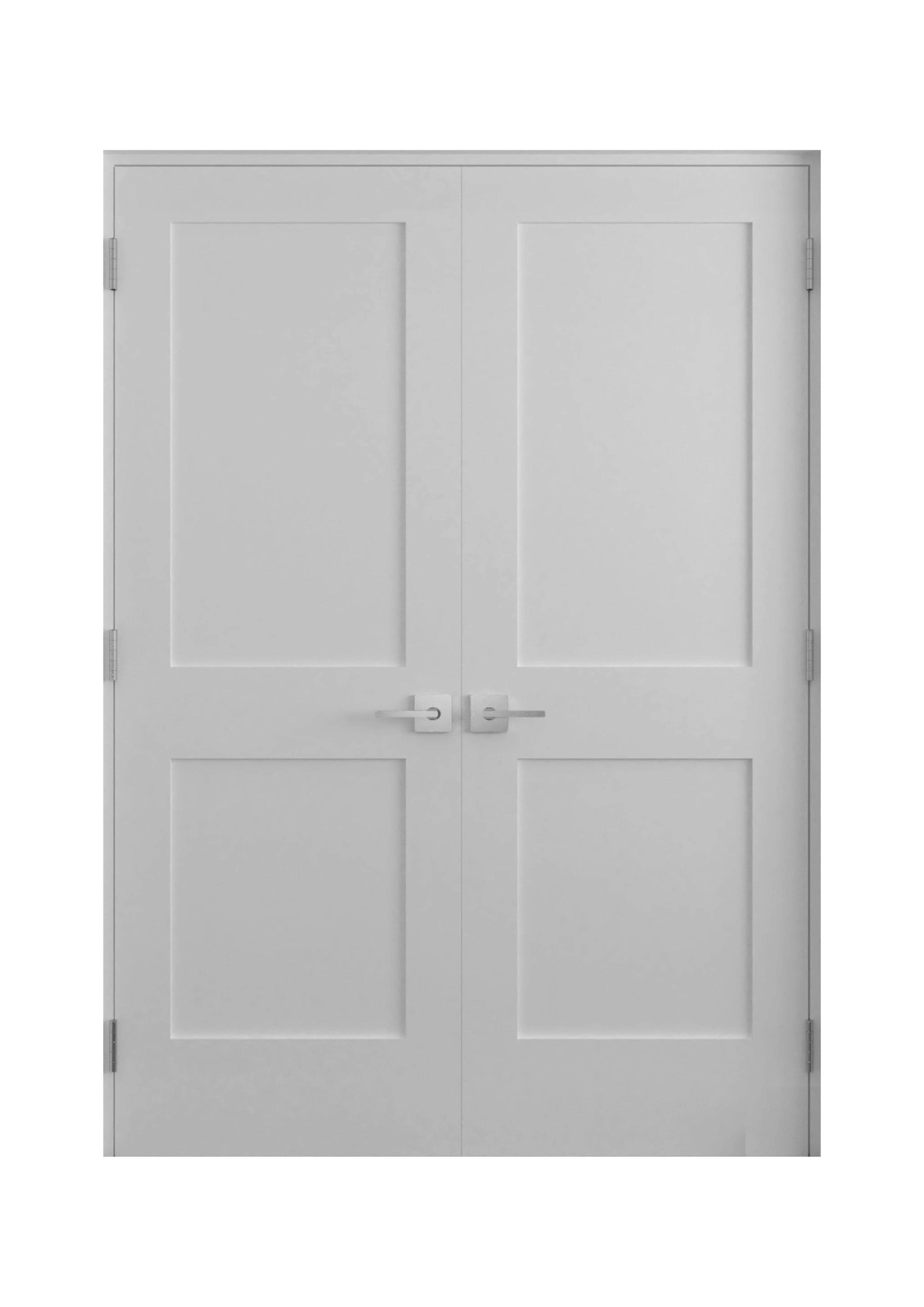 RESO 60x80 in. Solid Core Double Prehung French Door with Double Panel, Catch Ball, and Satin ...