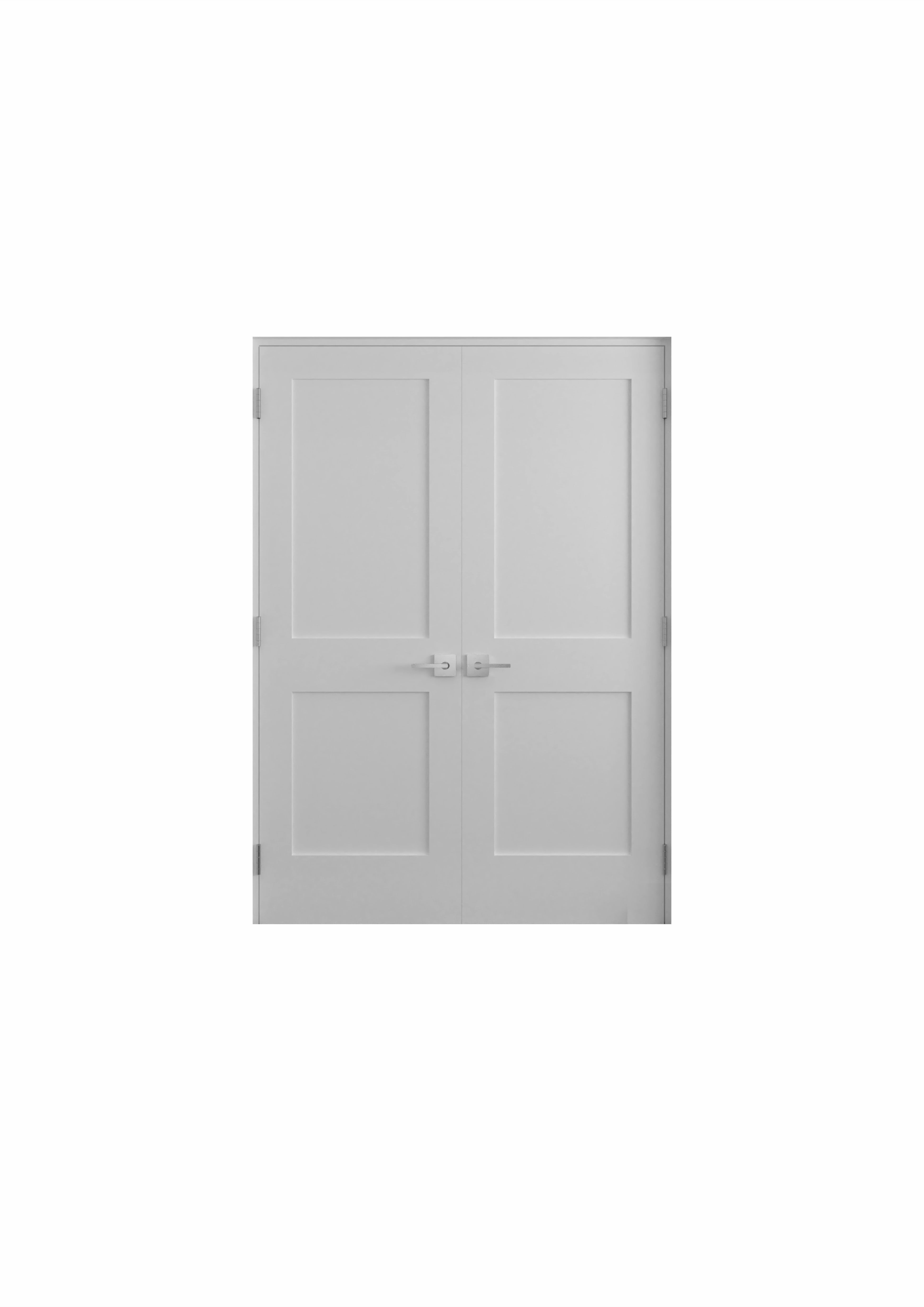 60 in. x 80 in. Bi-Parting Solid Core White Primed Double Panel Double ...