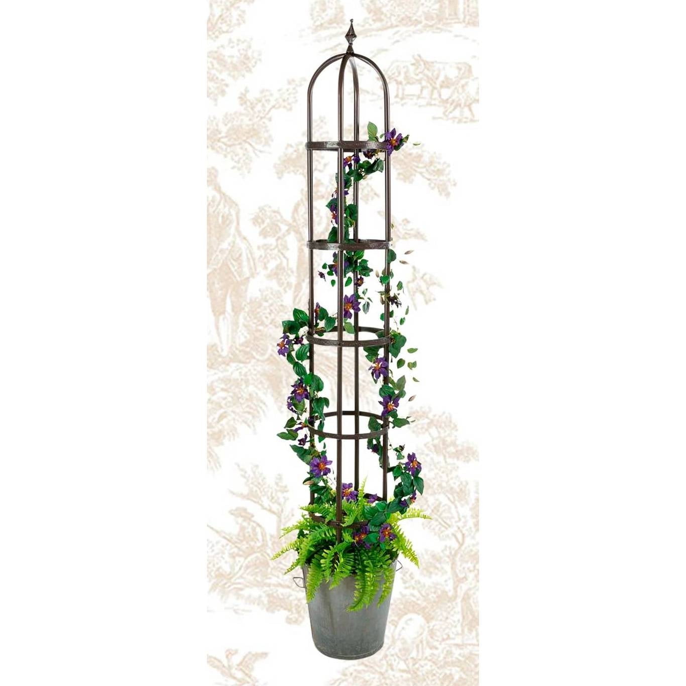 60-inch Bronze Finish Steel Outdoor Garden Trellis Obelisk - Walmart.com
