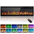 60 inch Electric Fireplace Recessed Wall Mounted Freestanding with ...