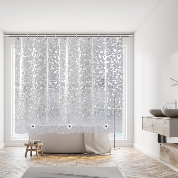 60 inch Height Shorted 8G Waterproof Shower Curtain Liner, Pebble ...