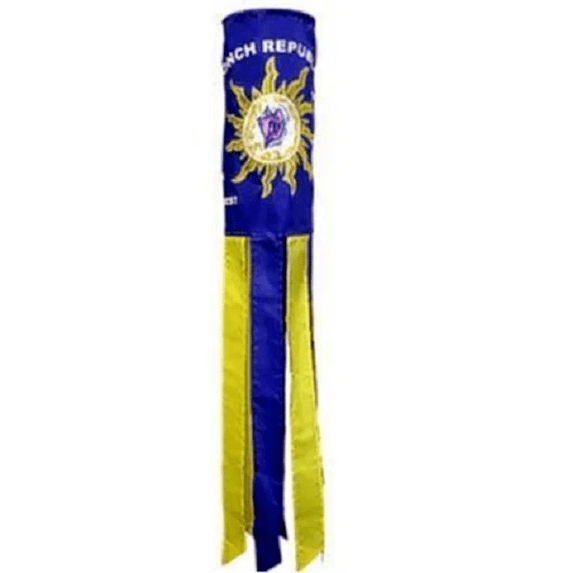 60-inch Key West Blue & Yellow Flag Windsock - Embroidered & Sewn ...