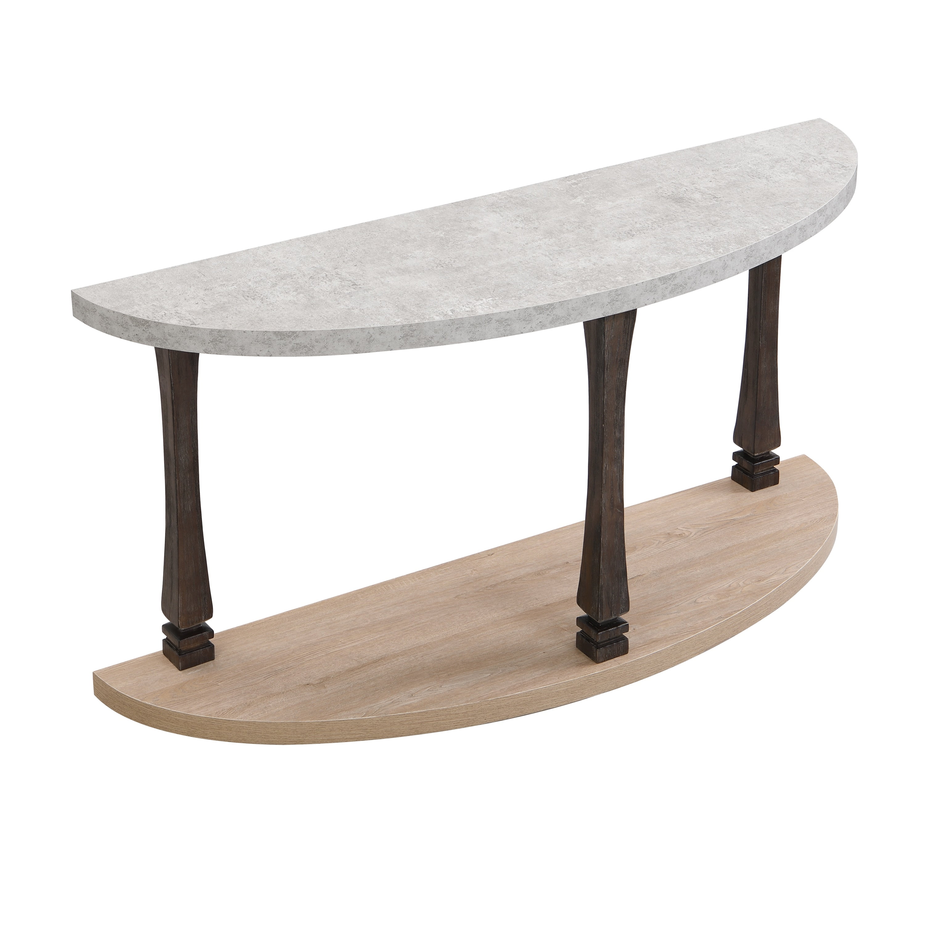 60 inch Long Semi Circle Demilune Sofa Table for Small Hallway Entryway ...