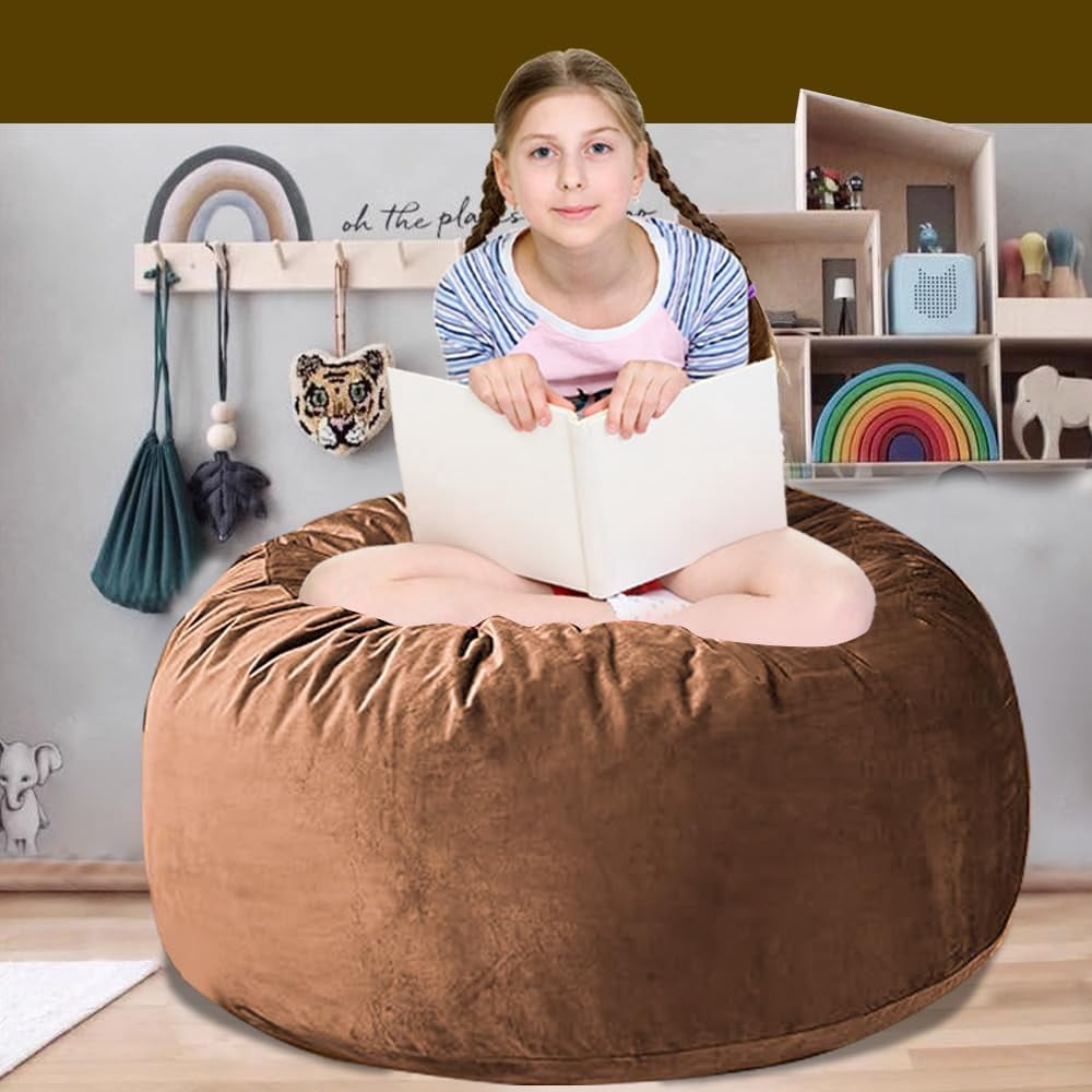 60" inch Oversized Bean Bag Sofa with Filling, Memory Sponge Bean Bag ...