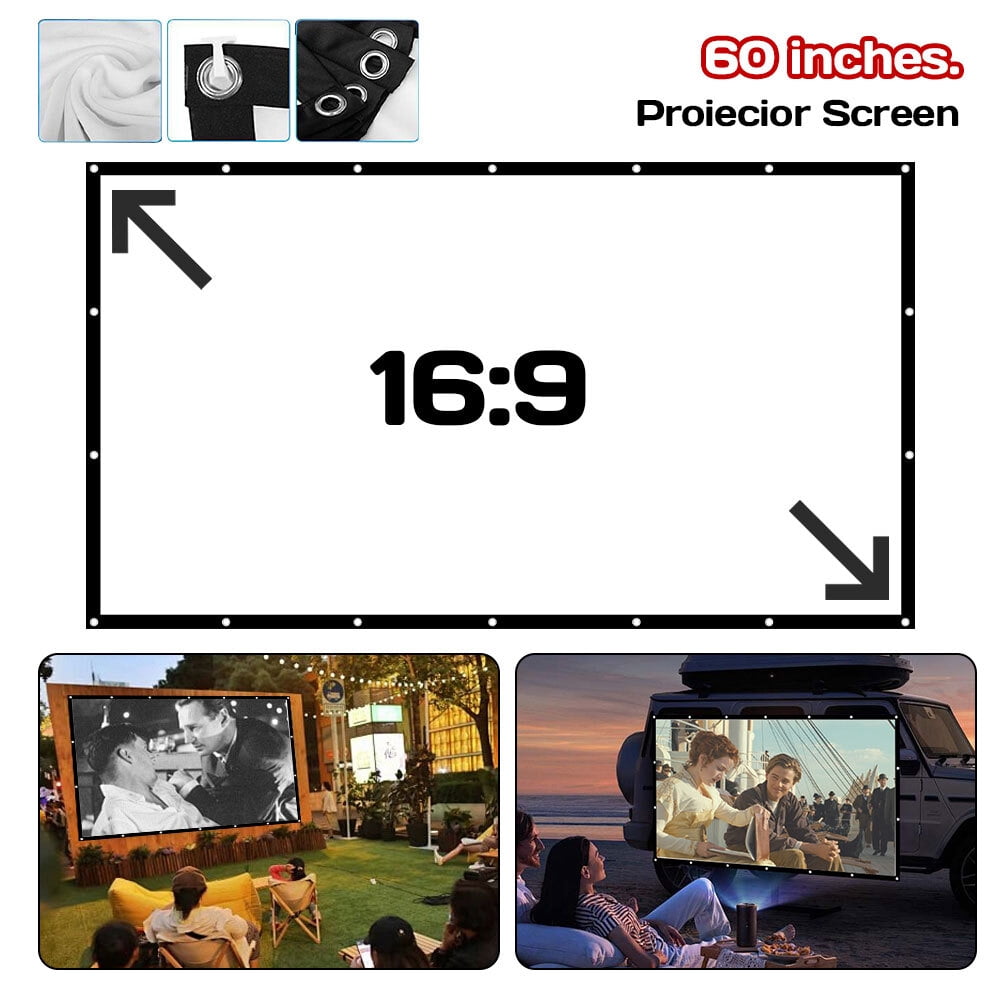 60 inch Projection Screen,DFITO Wrinkle-Free and Foldable Projection ...