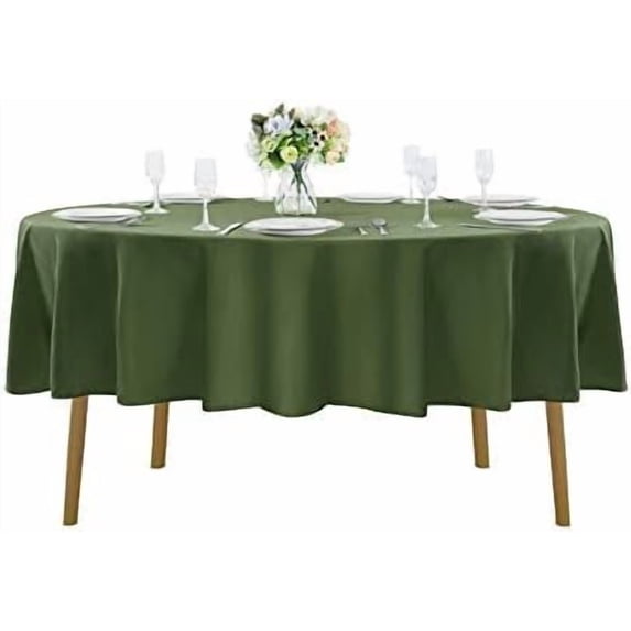 60 inch Round Tablecloth Washable Polyester Table Cloth Decorative ...