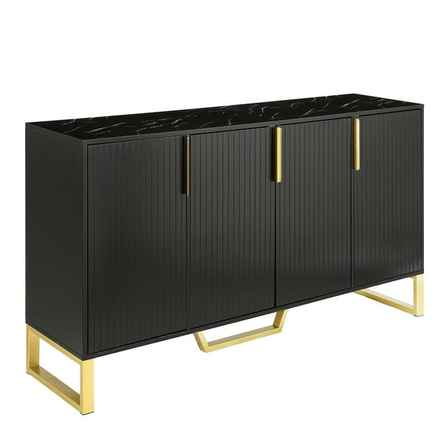 60 inch Sideboard Buffet Cabinet with 4 Doors, Modern Storage Cabinet ...