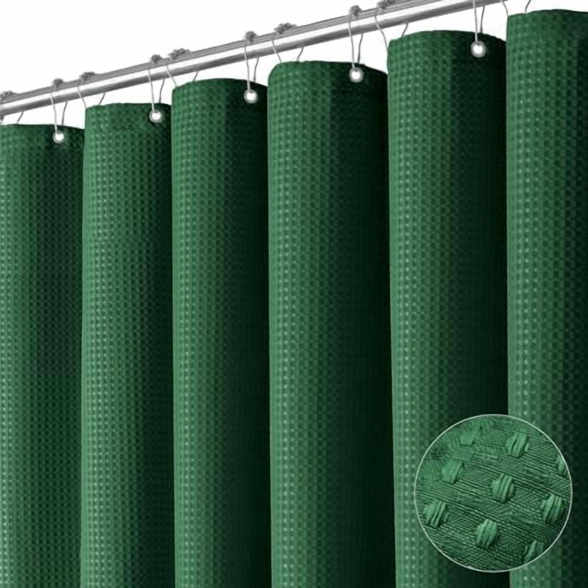 60 inch Stall Shower Curtain - Waffle Weave Heavy Duty Thick Fabric ...