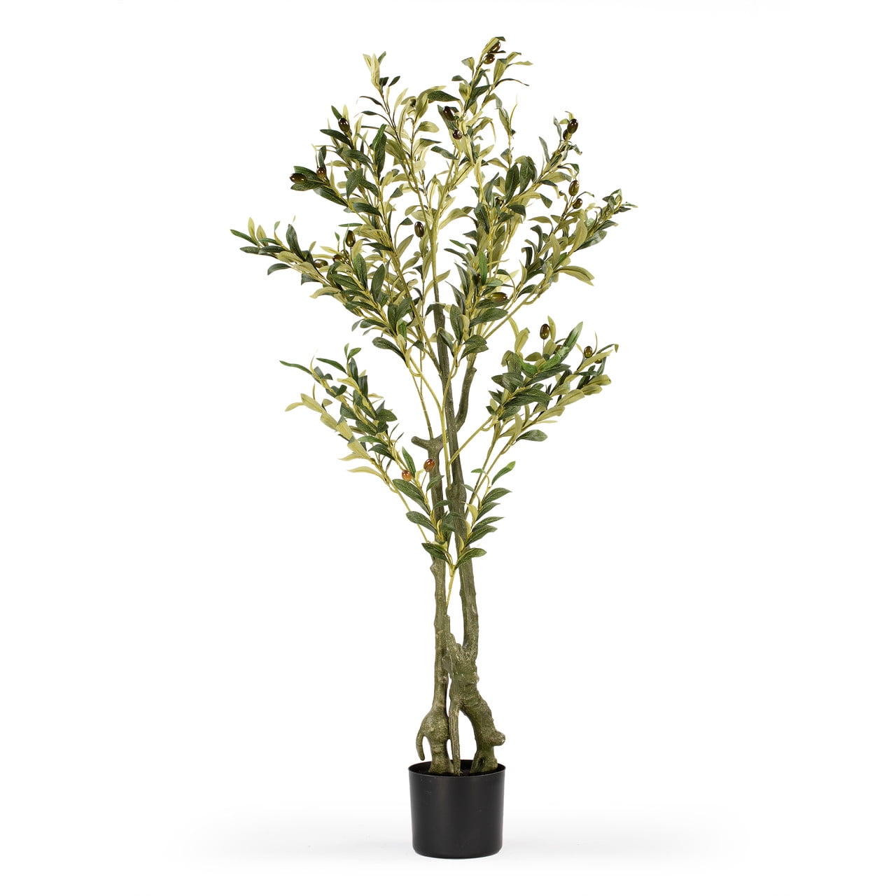 60 inches Faux Olive Tree with Branches and Fruits in Black Nursery Pot ...