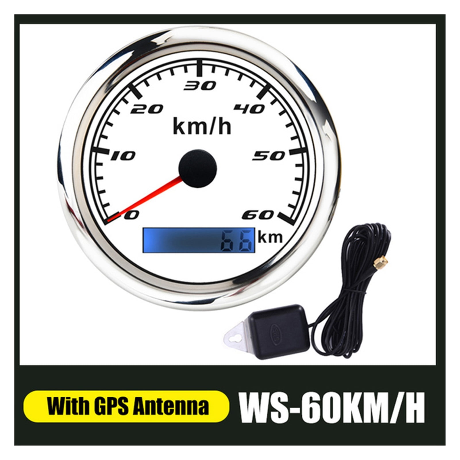 60 km/h GPS Speedometer With Red Backlight 85mm Waterproof Speed Meter ...