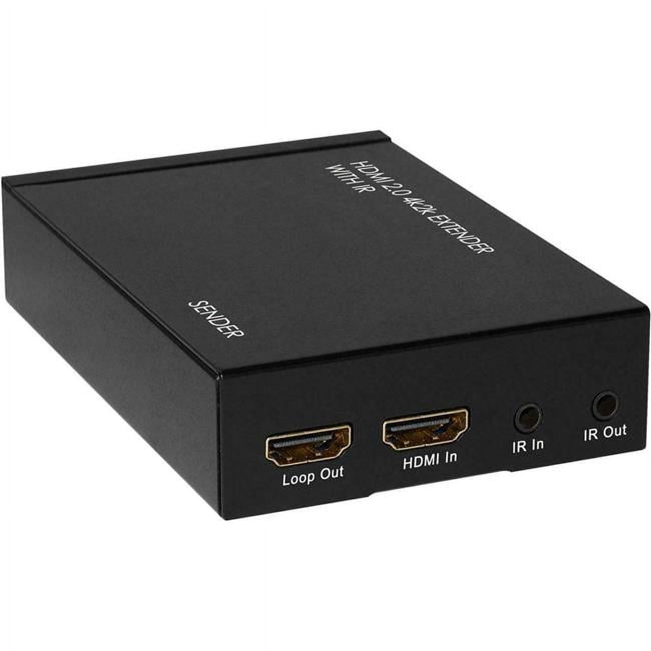 60 m HDMI 2.0 Extender Over CAT67 Ethernet Cable with HDMI Loop Out, BI-Directional IR, RS232 ...