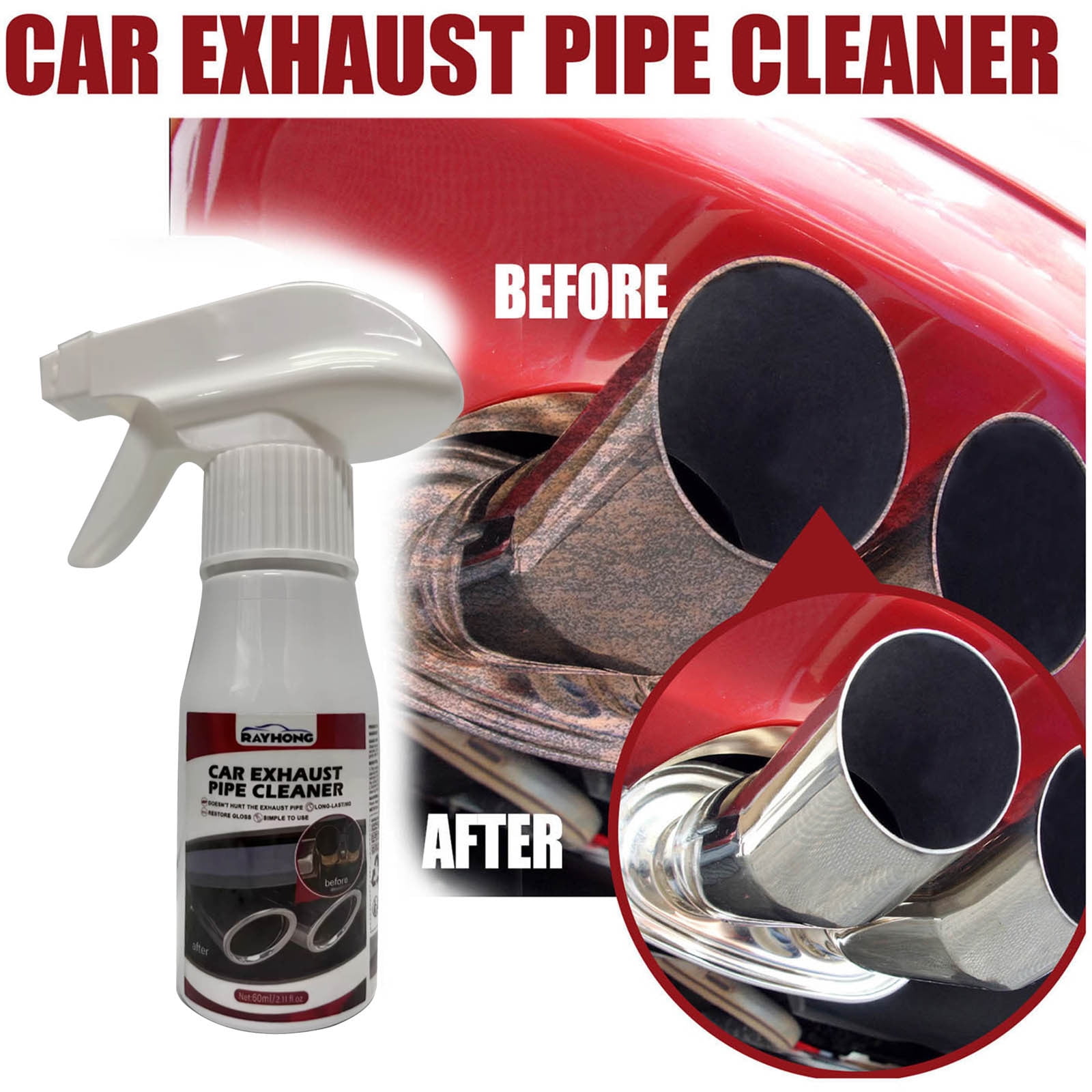 60 ml Powerful Car Exhaust Cleaner, Car Exhaust Pipe Cleaner, Chrome ...
