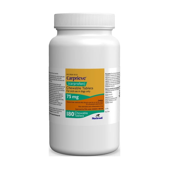 Carprieve (carprofen) Chewable Tablets, 75mg, Inflammation and Pain ...