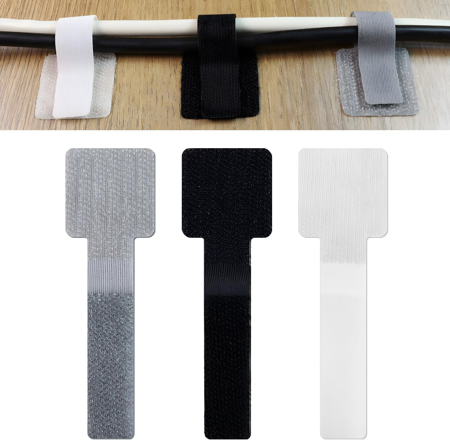 60-pack of Velcro cable ties, 3M adhesive cable clips, electrical cable ...