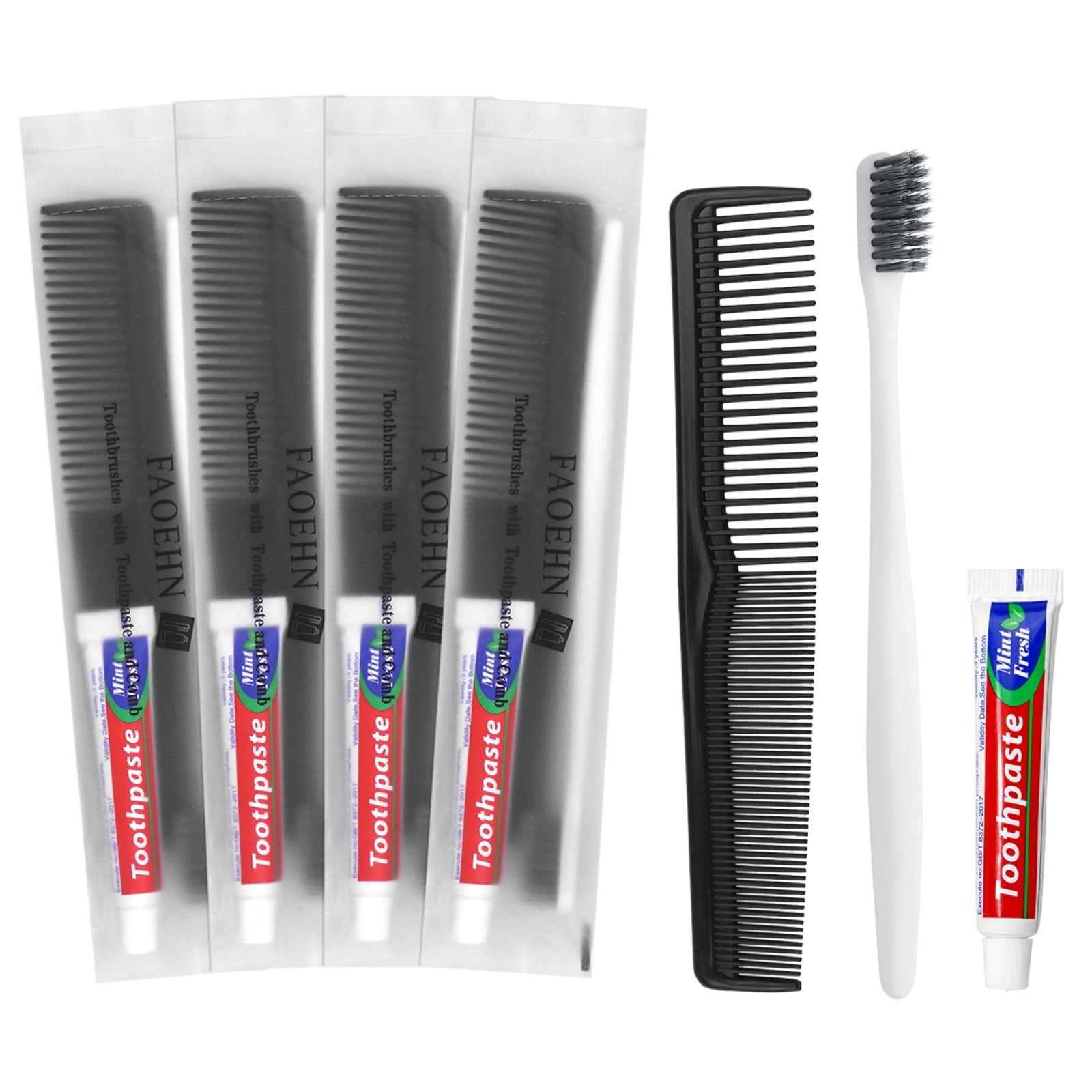 60 pack White Disposable Toothbrushes with Toothpaste and Comb,10g ...