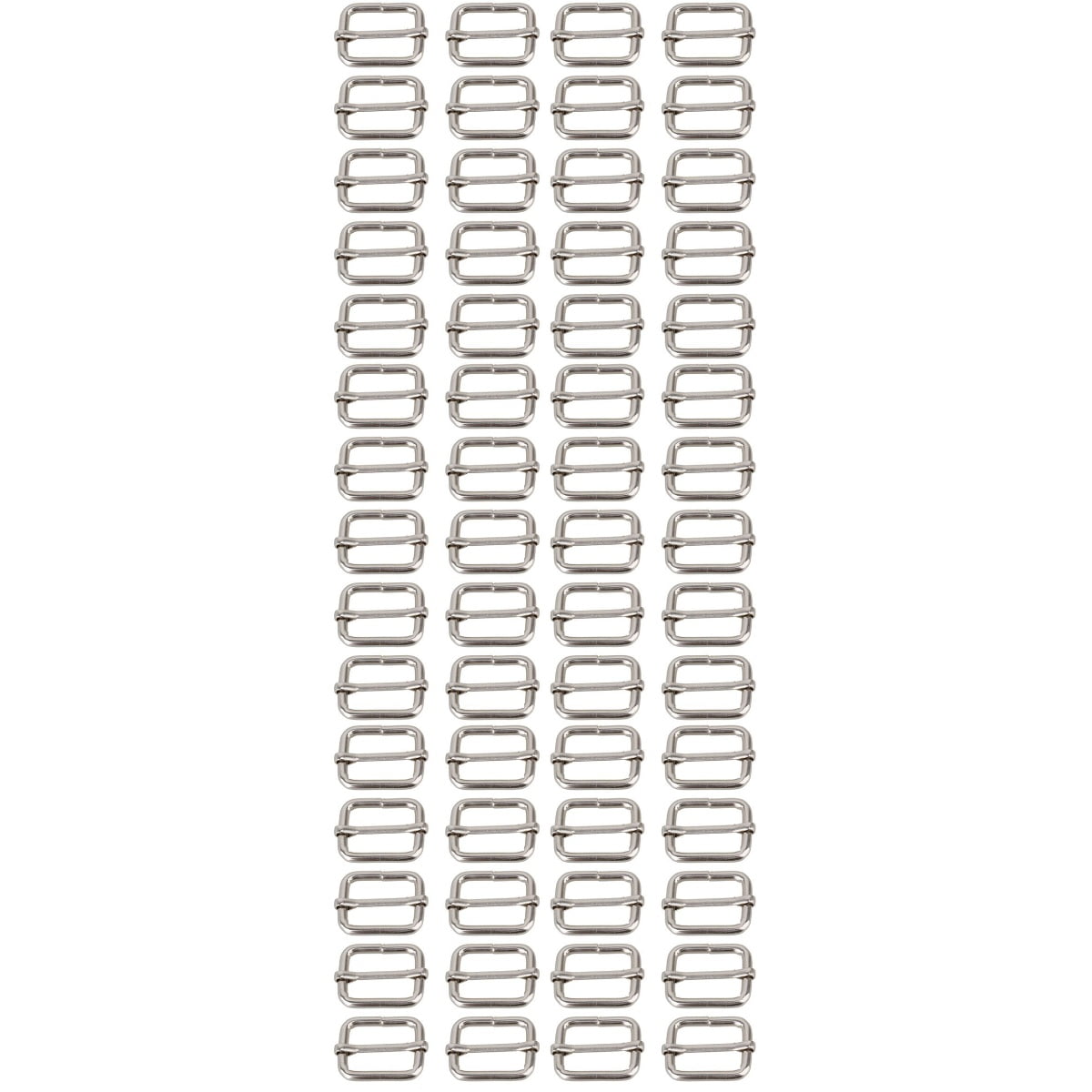 60 pcs 38mm Metal Sliding Bar Tri-glides Wire-formed Roller Pin Buckles ...