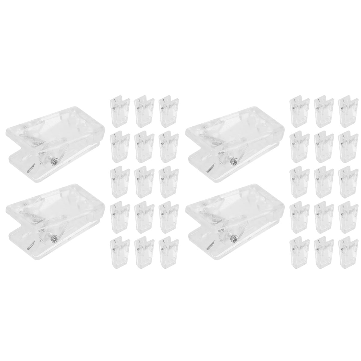 60 pcs Adhesive Plastic Badge Clips Name Badge Spring Clips ID Card ...