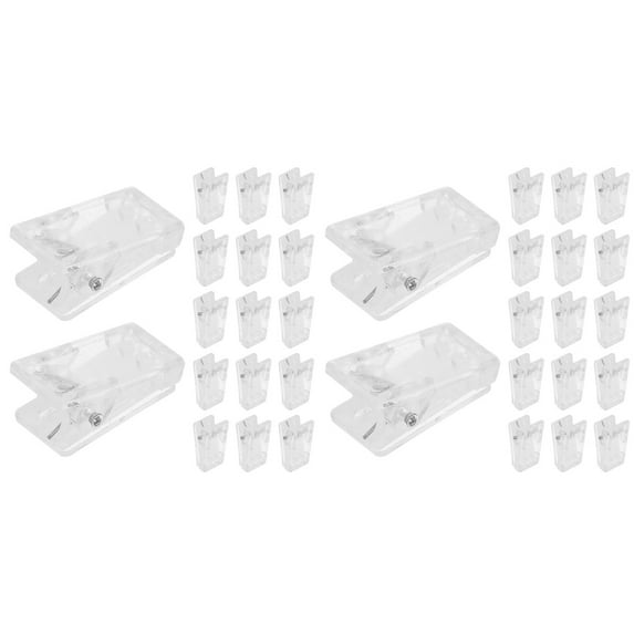 60 pcs Adhesive Plastic Badge Clips Name Badge Spring Clips ID Card ...