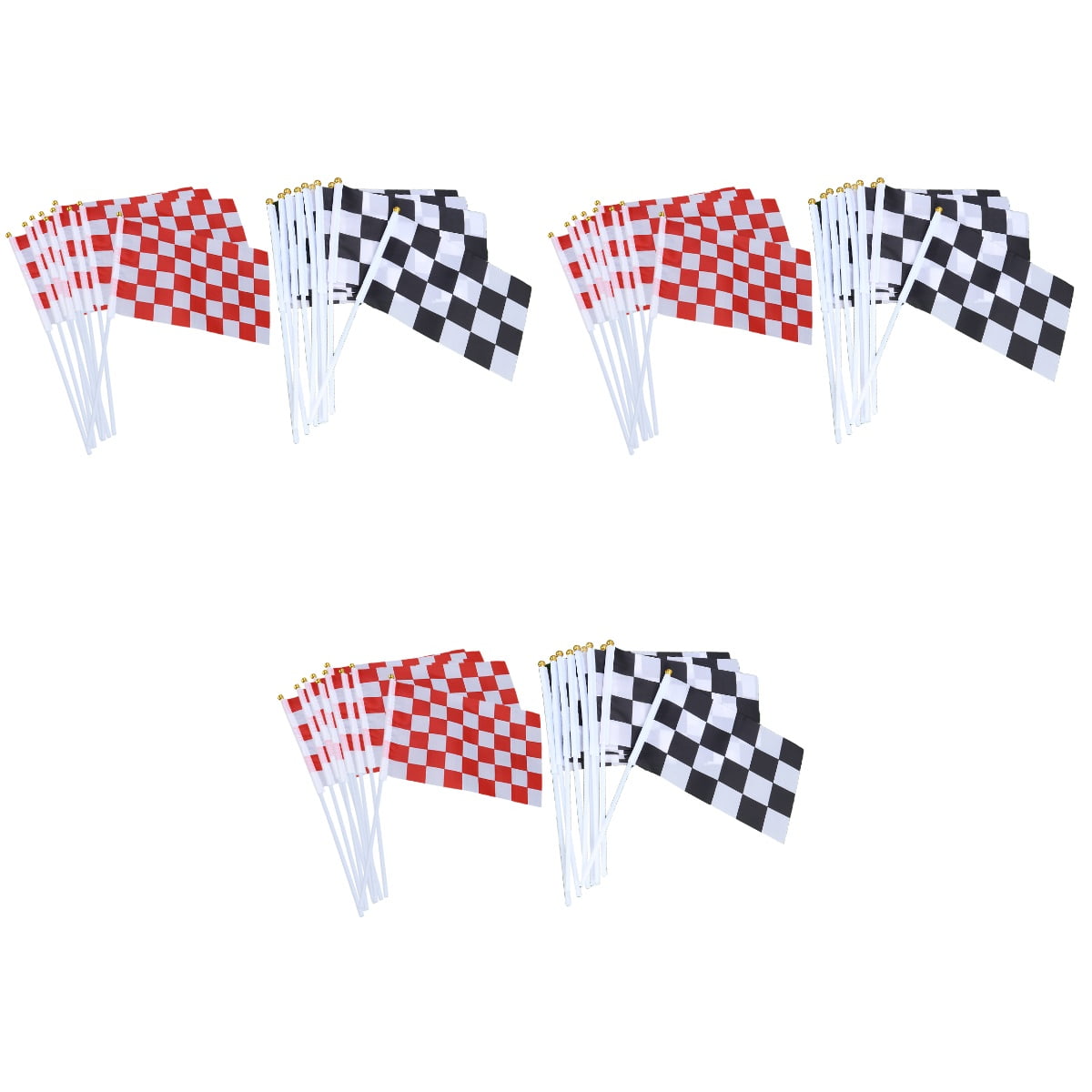 60 pcs Checkered Racing Flags with Stick Mini Hand Held Race Car Flags ...