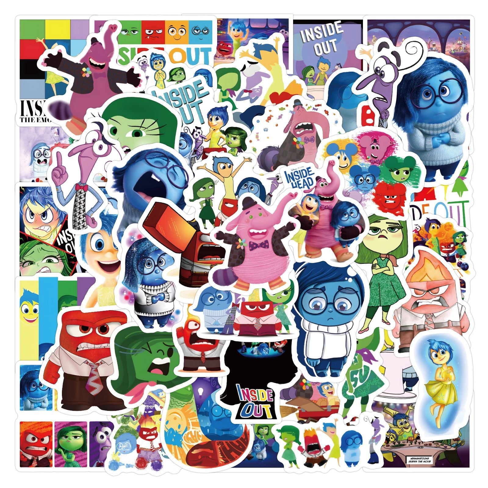 60 pcs Inside Out 2 Cartoon Stickers, Animation Stickers Water Bottle ...